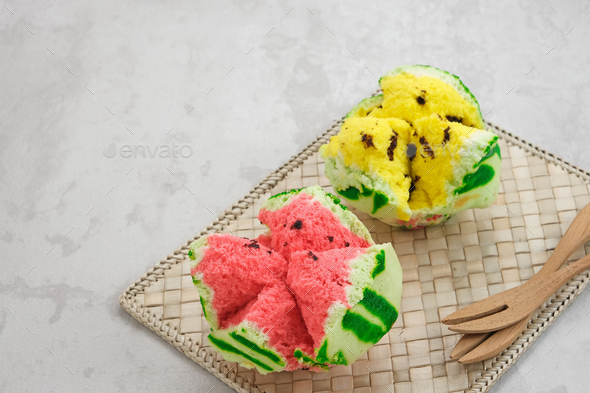 Bolu Kukus (Sponge Cake), Indonesian traditional snack Stock Photo by ...