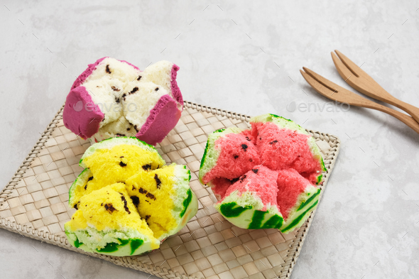 Bolu Kukus (Sponge Cake), Indonesian traditional snack Stock Photo by ...