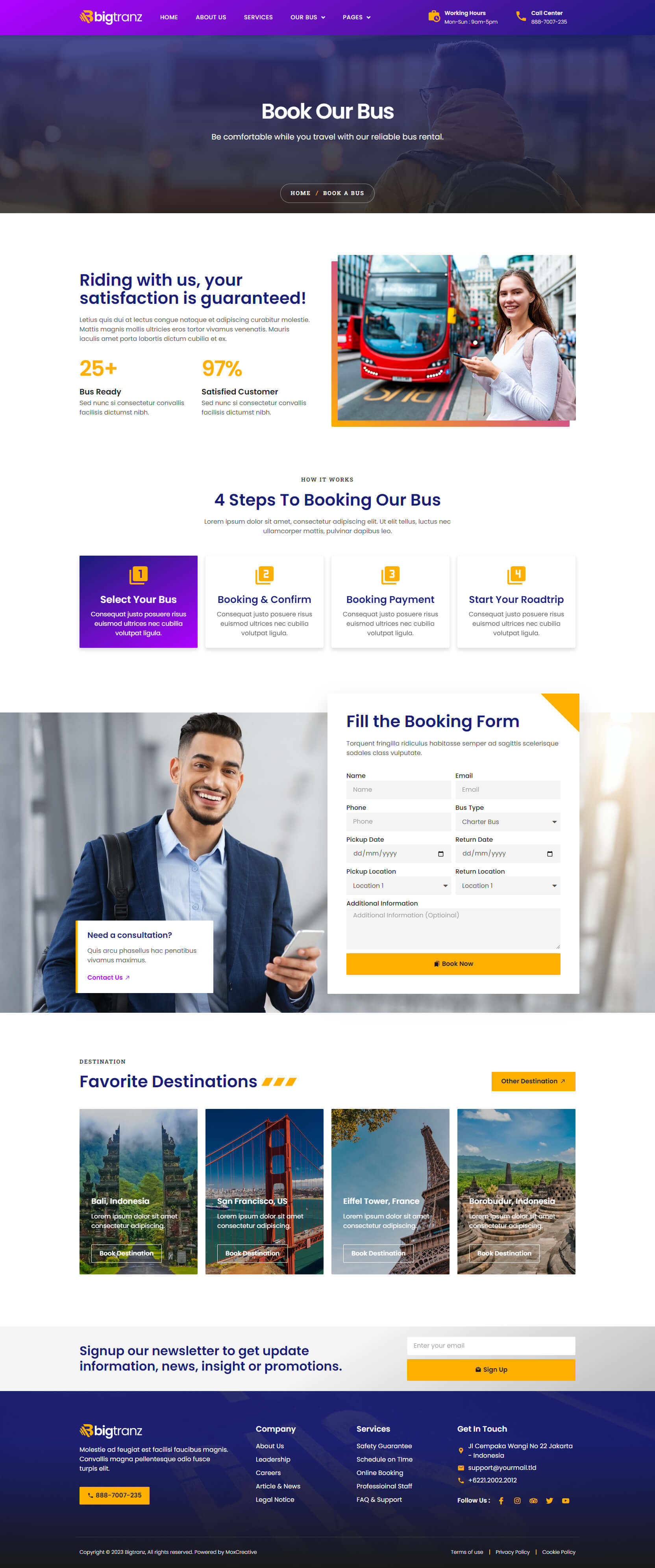 BigTranz - Bus Charter Service & Rental Elementor Template Kit by ...