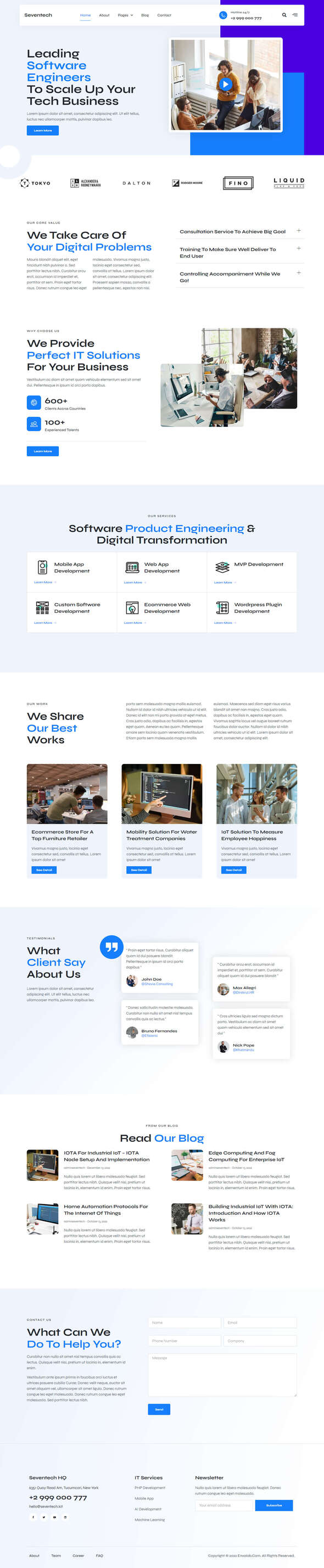 Seventech - IT Solutions and Tech Company Digital Elementor Template ...