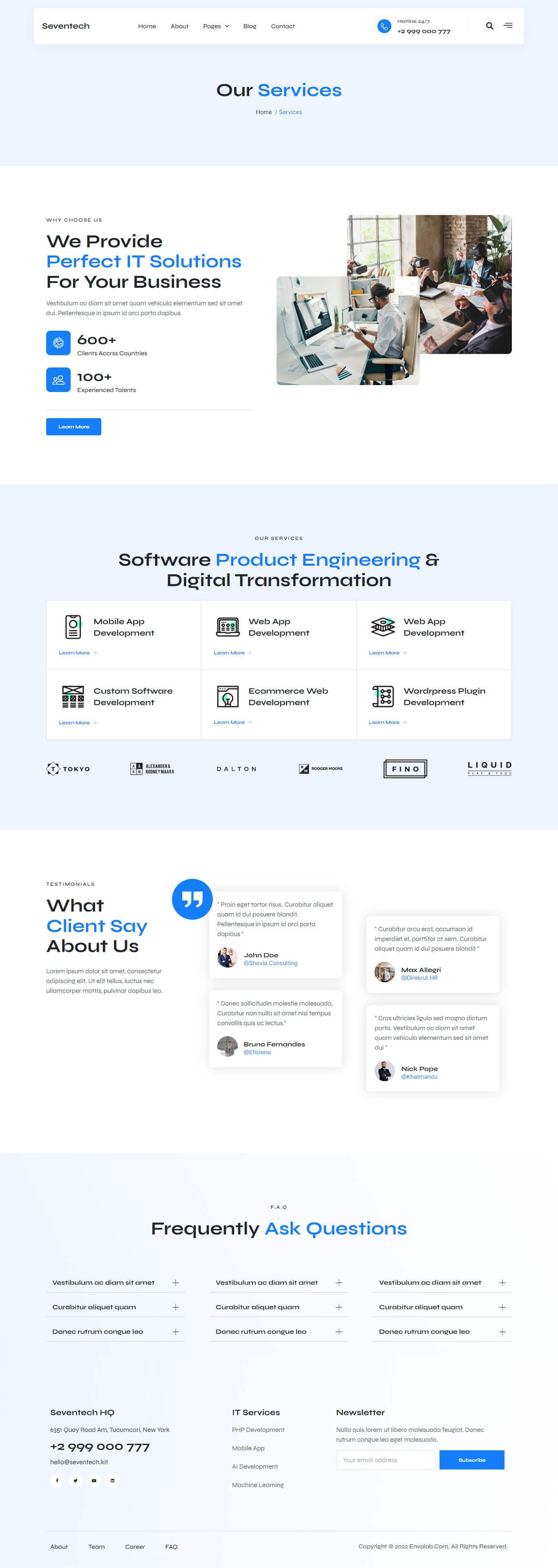 Seventech - IT Solutions and Tech Company Digital Elementor Template ...