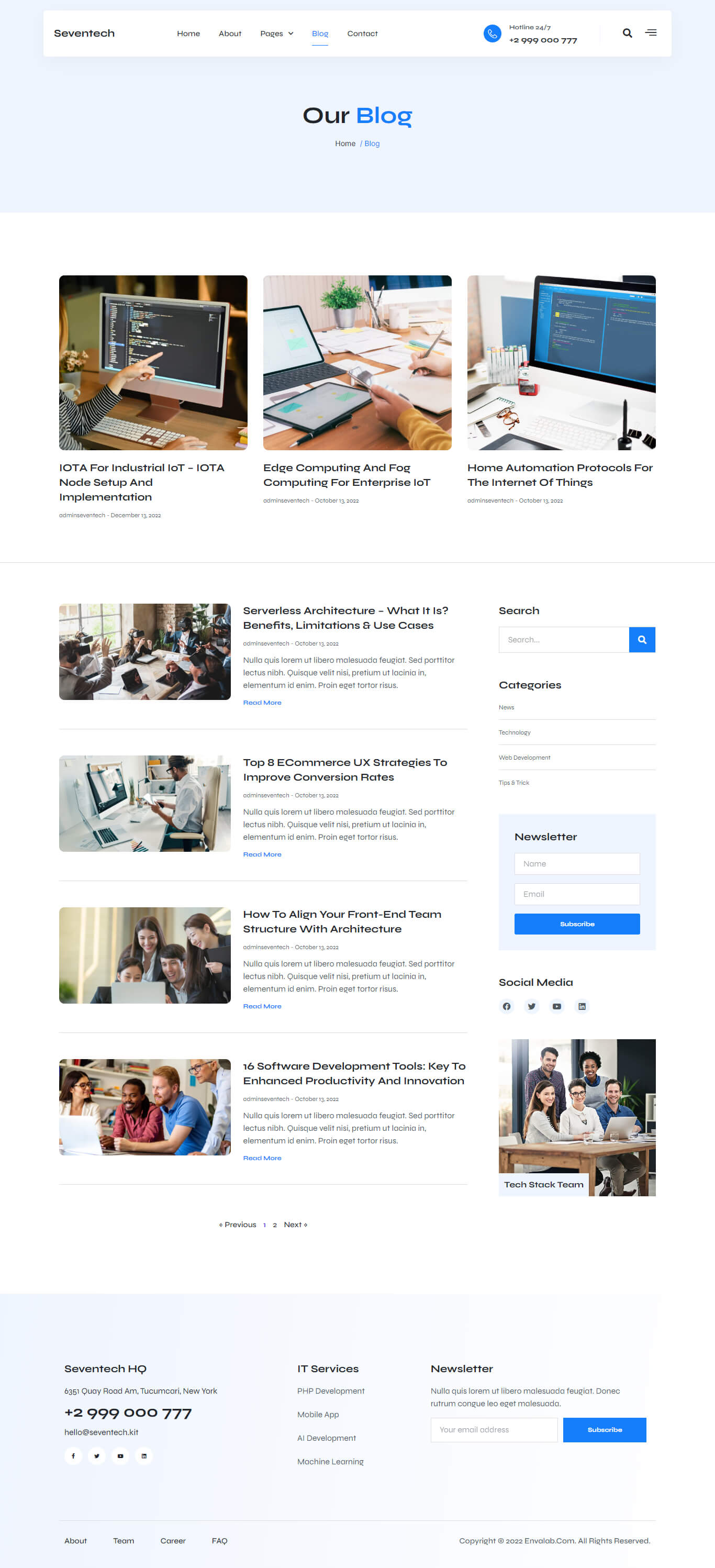 Seventech - IT Solutions and Tech Company Digital Elementor Template ...