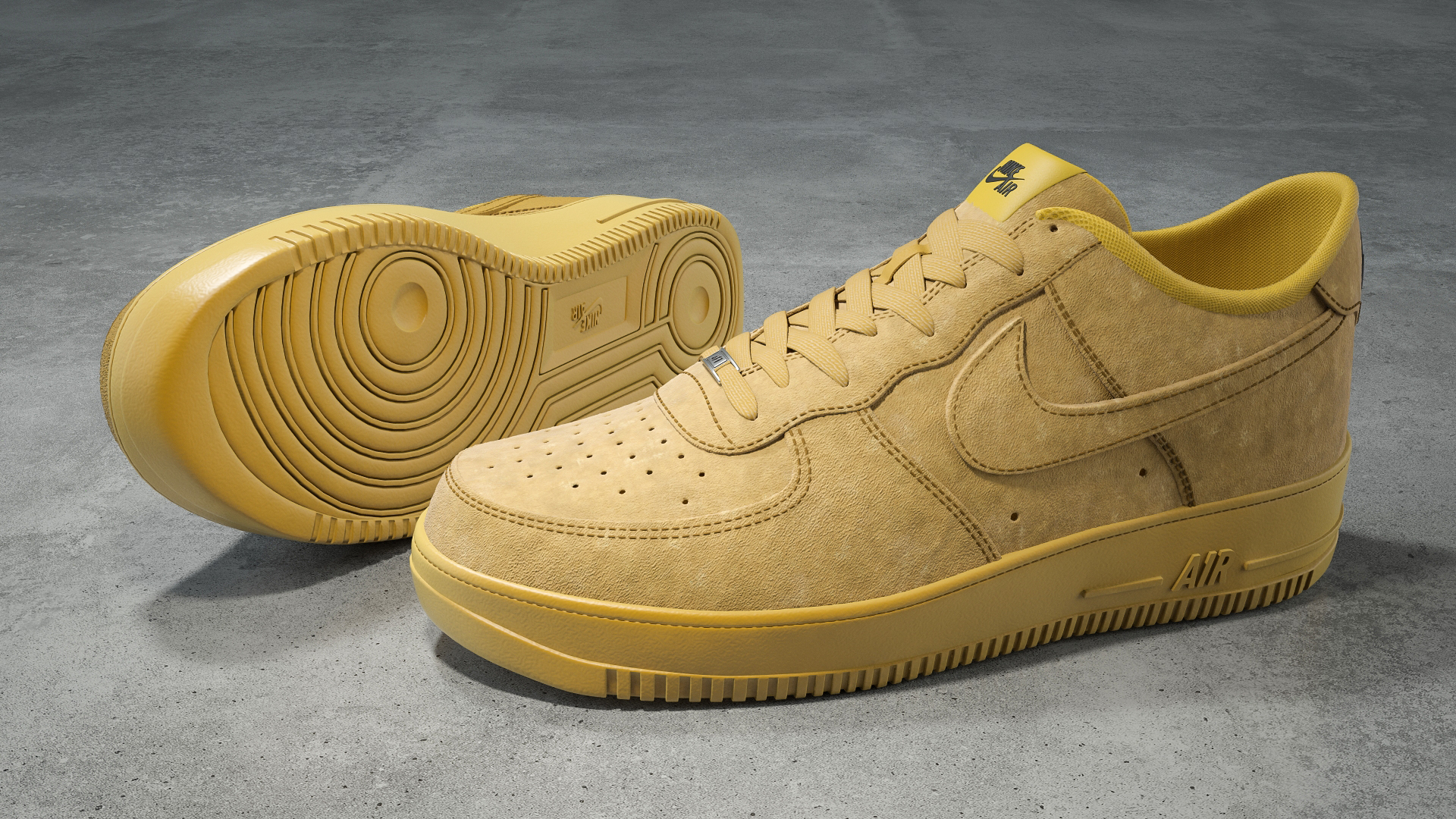 Nike Air Force 1 low Flax 3D model by mrGarret | 3DOcean
