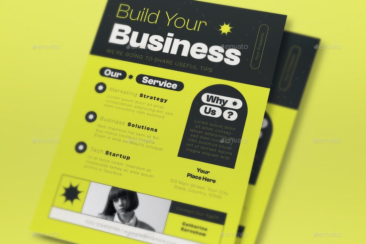 Yellow Modern Business Conference Flyer Set, Print Templates | GraphicRiver