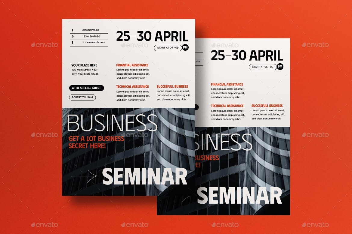 Black Minimalist Business Conference Flyer, Print Templates | GraphicRiver