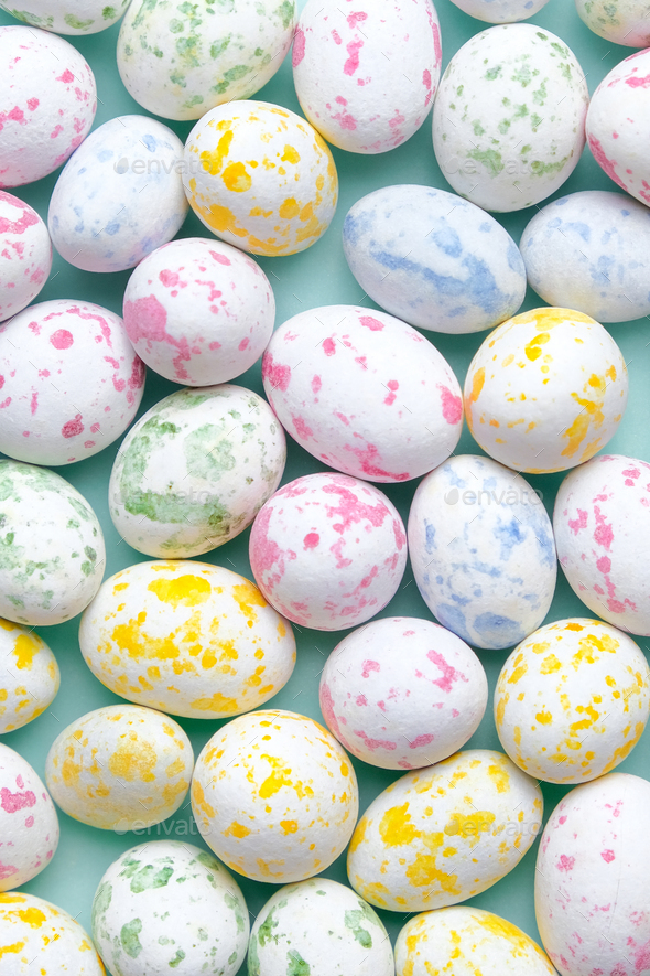 Happy easter pattern template with decor of colorful pastel colors ...