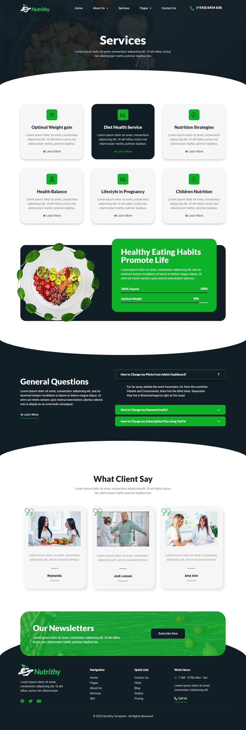 Nutrithy - Healthy Food & Nutrition Elementor Template Kit by Kitpro
