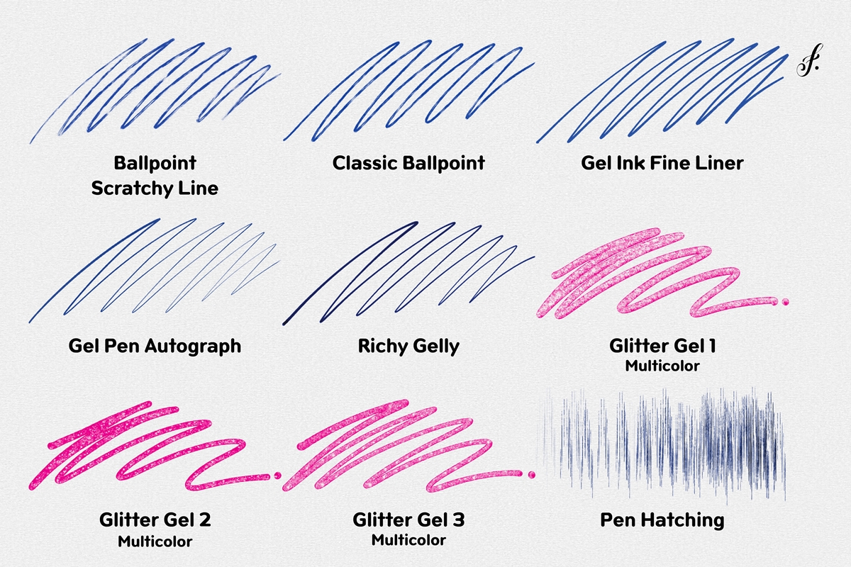 Procreate Ballpoint Pen Brush | 20 Pen Brushes for Procreate by ...