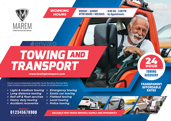 Towing Service, Print Templates | GraphicRiver