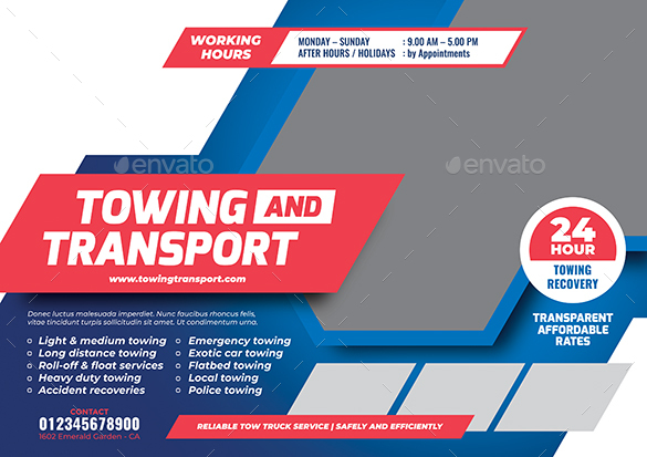Towing Service, Print Templates | GraphicRiver