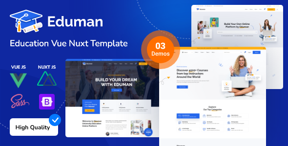 Eduman – Education & Online Courses Vue Nuxt Template by BDevs ...