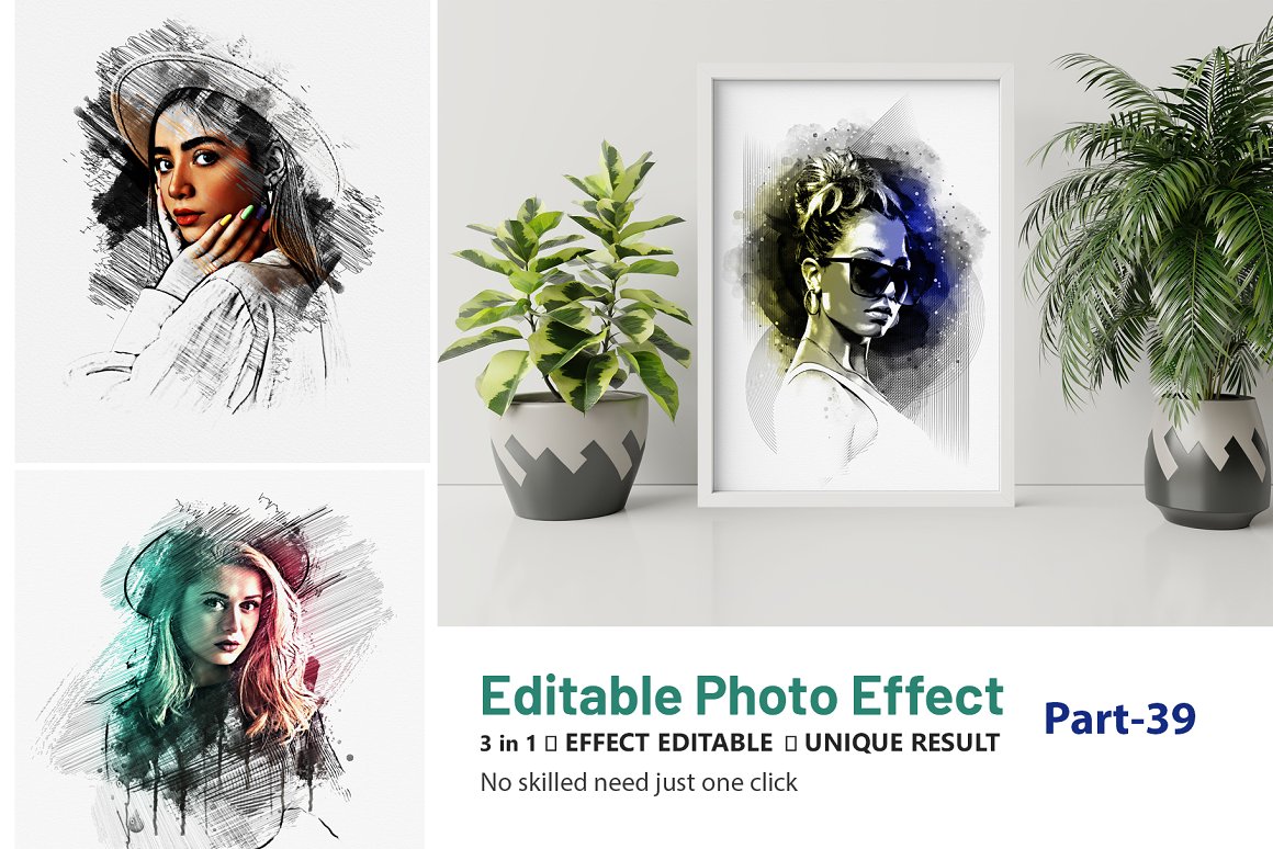Editable Mix media Art Photo effect, Add-ons | GraphicRiver