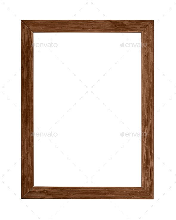 Modern dark brown picture frame on white Stock Photo by BreakingTheWalls