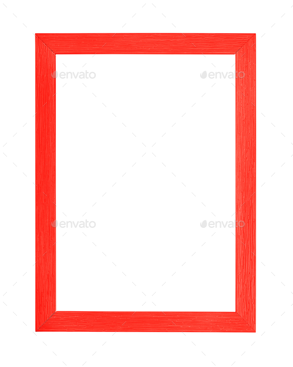 Modern red picture frame on white Stock Photo by BreakingTheWalls ...
