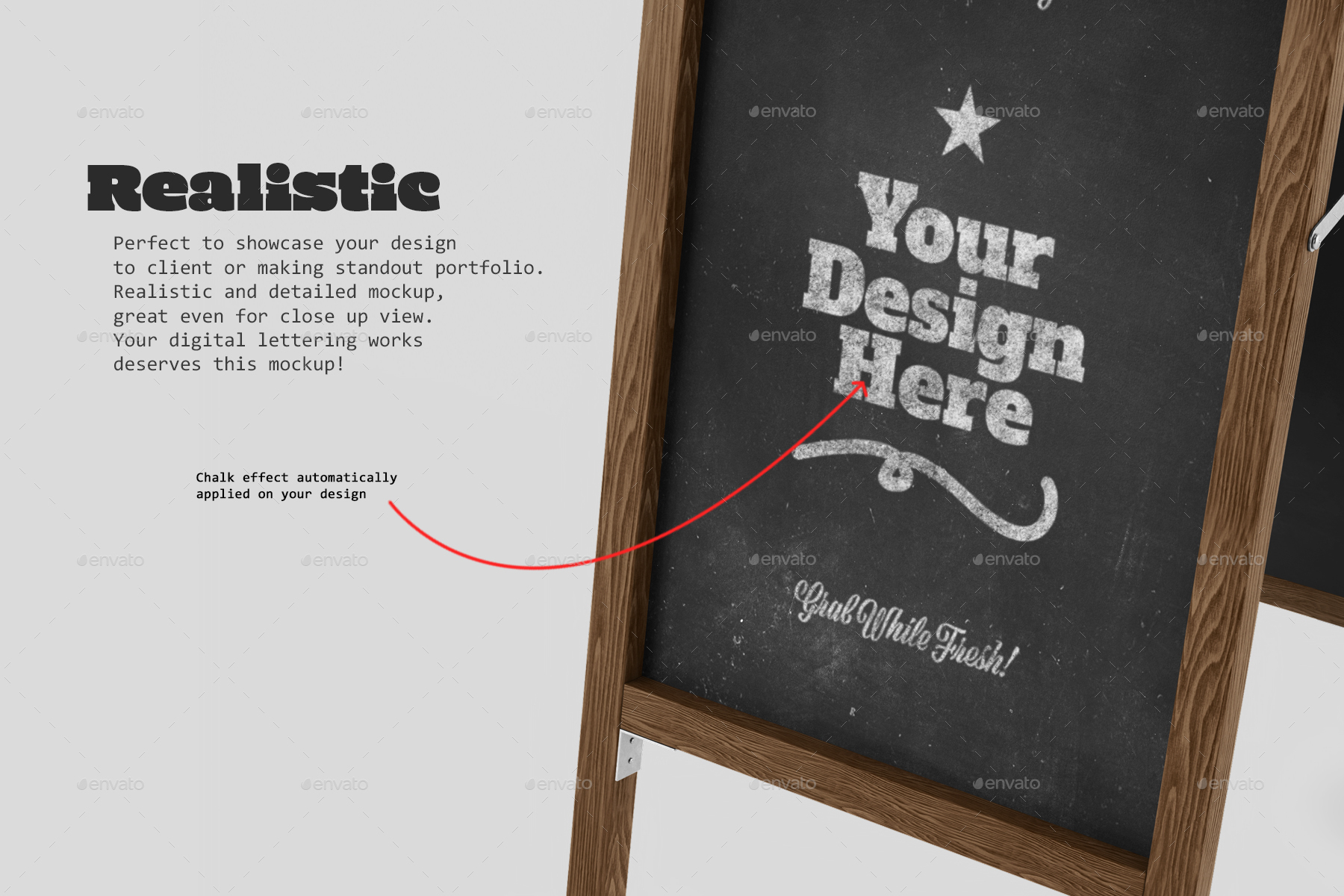 Chalkboard Standing Sign Board PSD Mockup Set, Graphics | GraphicRiver