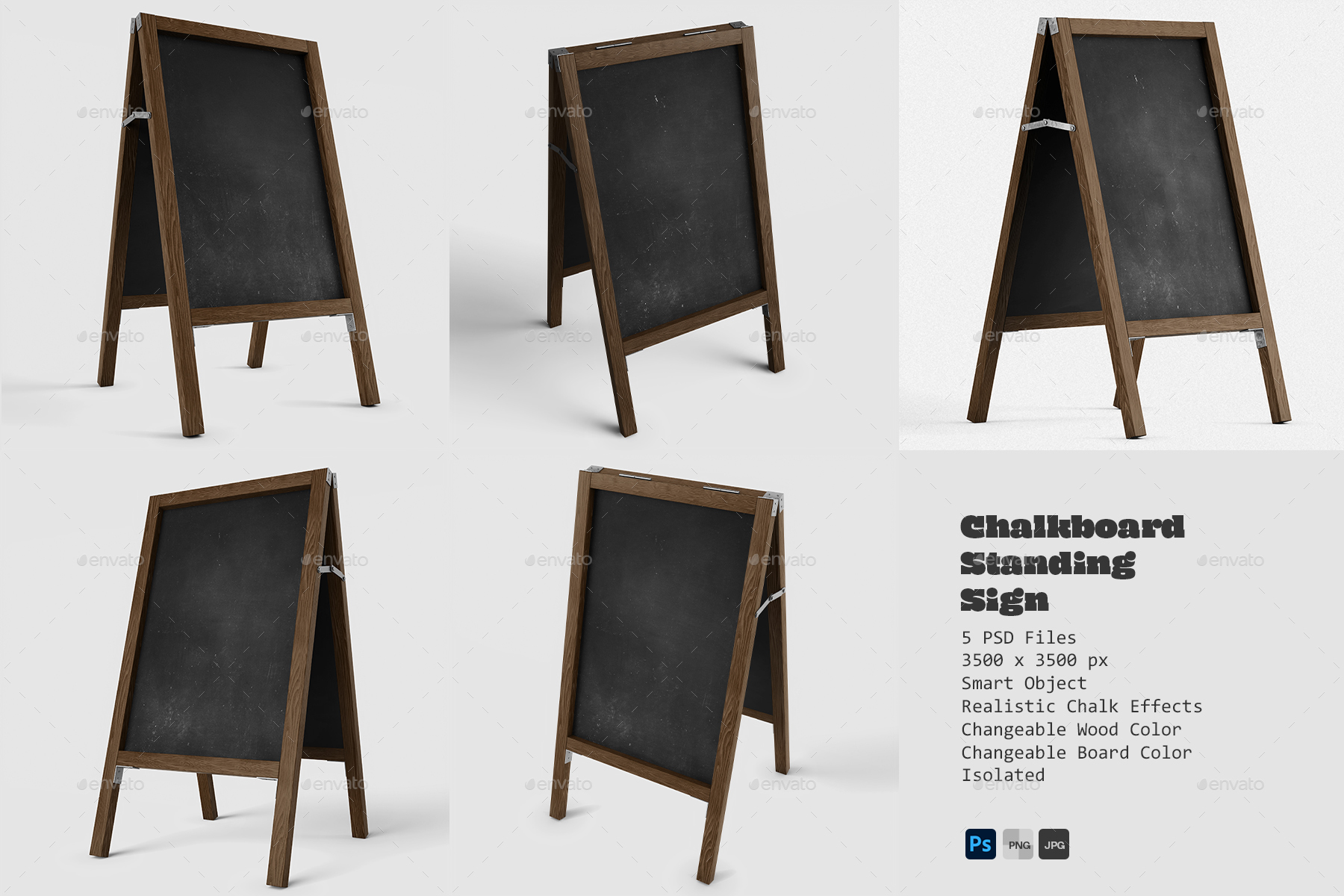 Chalkboard Standing Sign Board PSD Mockup Set, Graphics | GraphicRiver