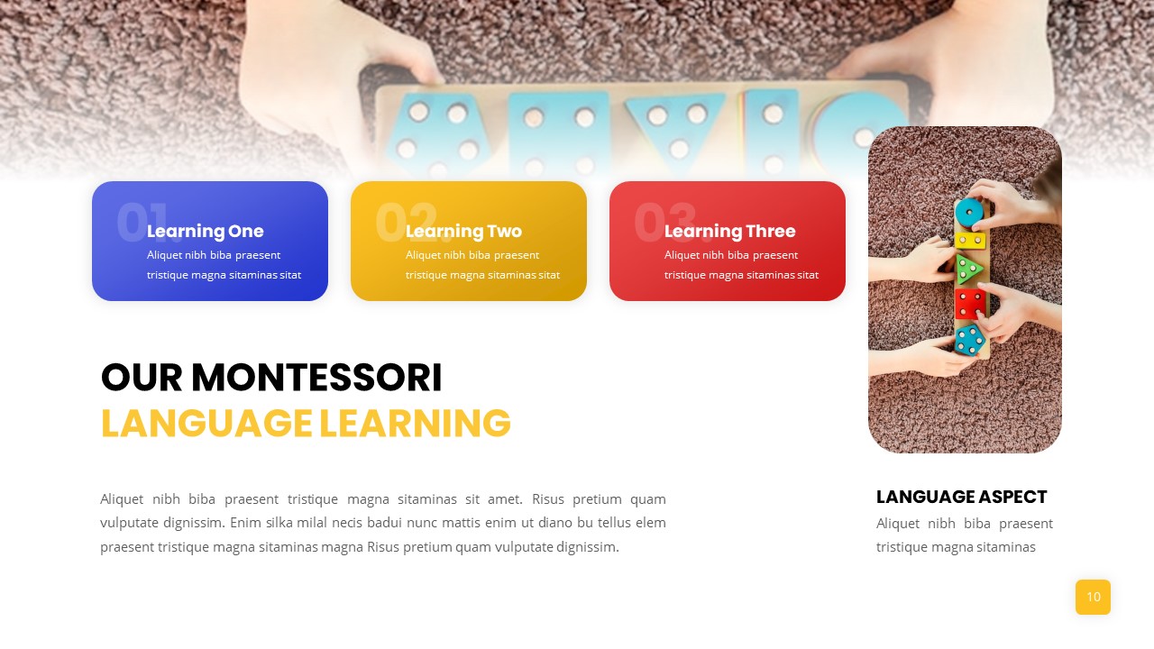 Professional Montessori Class PowerPoint Template, Presentation Templates