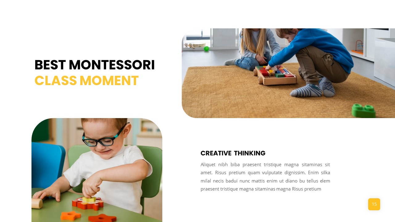 Professional Montessori Class PowerPoint Template, Presentation Templates