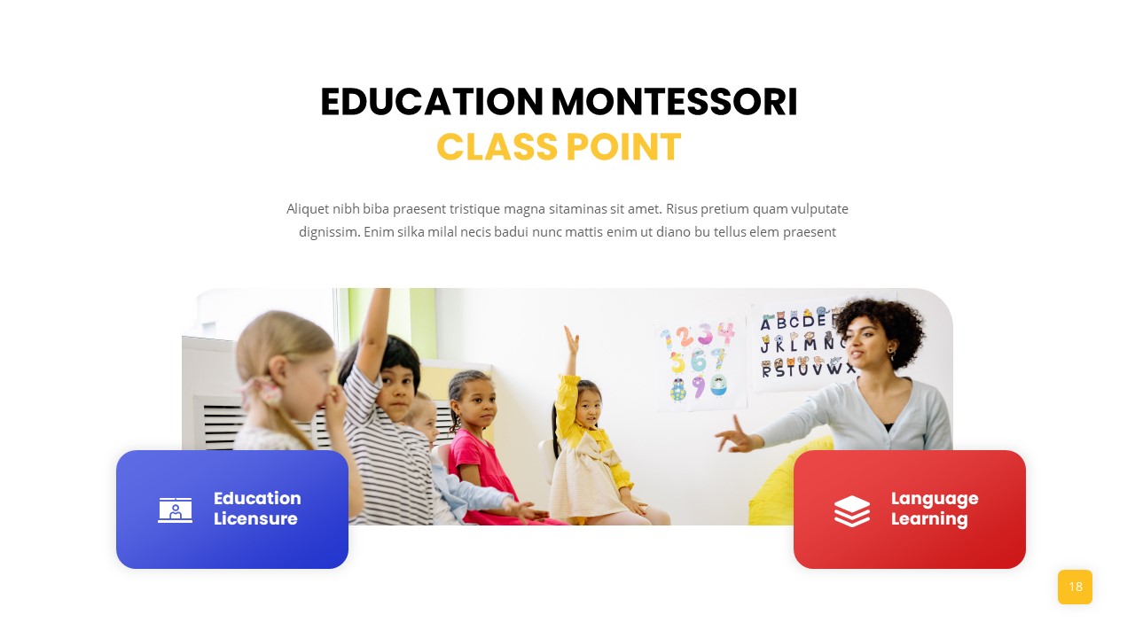 Professional Montessori Class PowerPoint Template, Presentation Templates
