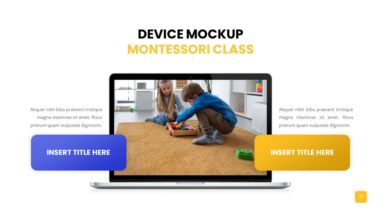 Professional Montessori Class PowerPoint Template, Presentation Templates