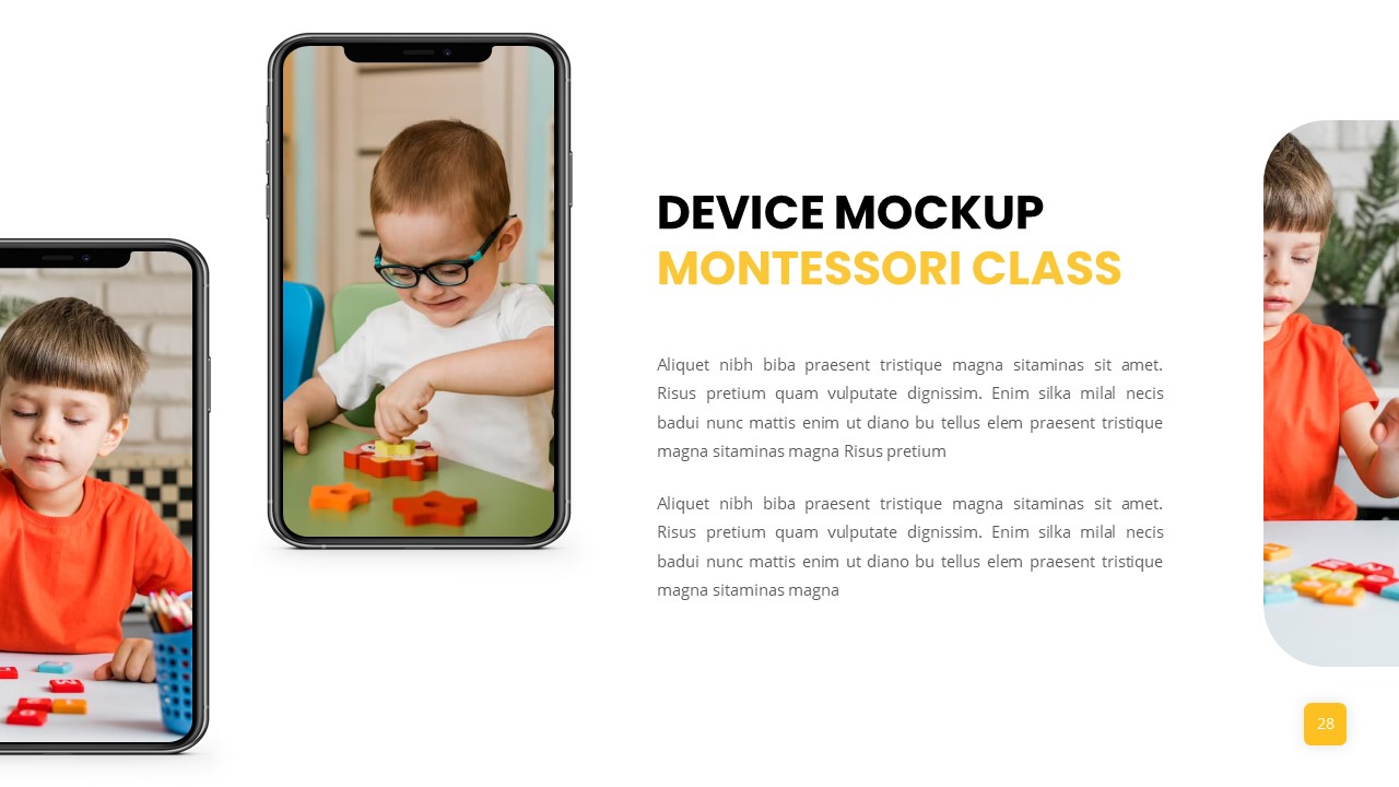 Professional Montessori Class PowerPoint Template, Presentation Templates