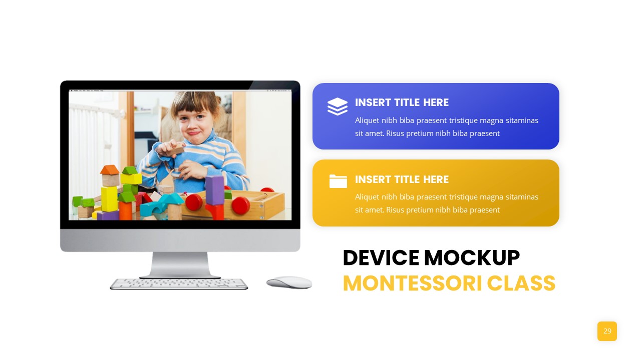 Professional Montessori Class PowerPoint Template, Presentation Templates