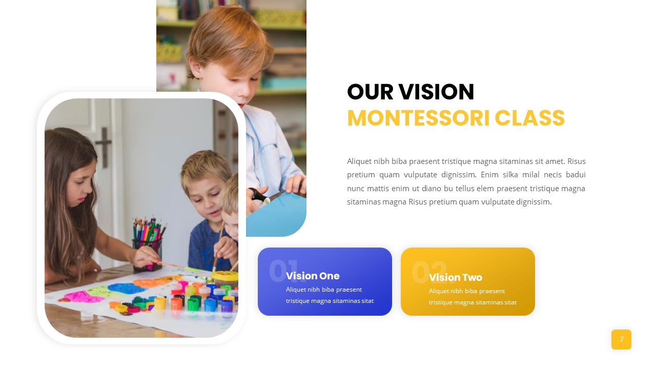 Professional Montessori Class PowerPoint Template, Presentation Templates