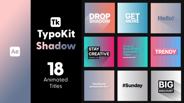 Typo Kit Shadow Titles for After Effects, After Effects Project Files