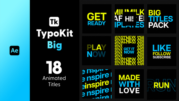 Typo Kit Big Titles for After Effects, After Effects Project Files