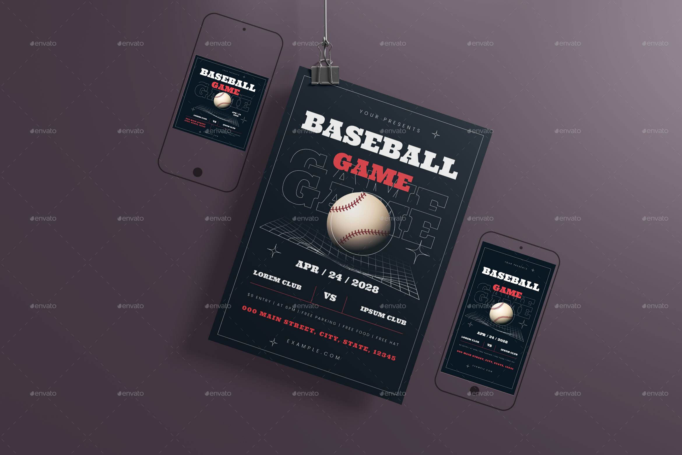 Baseball Game Flyer Set, Print Templates | GraphicRiver