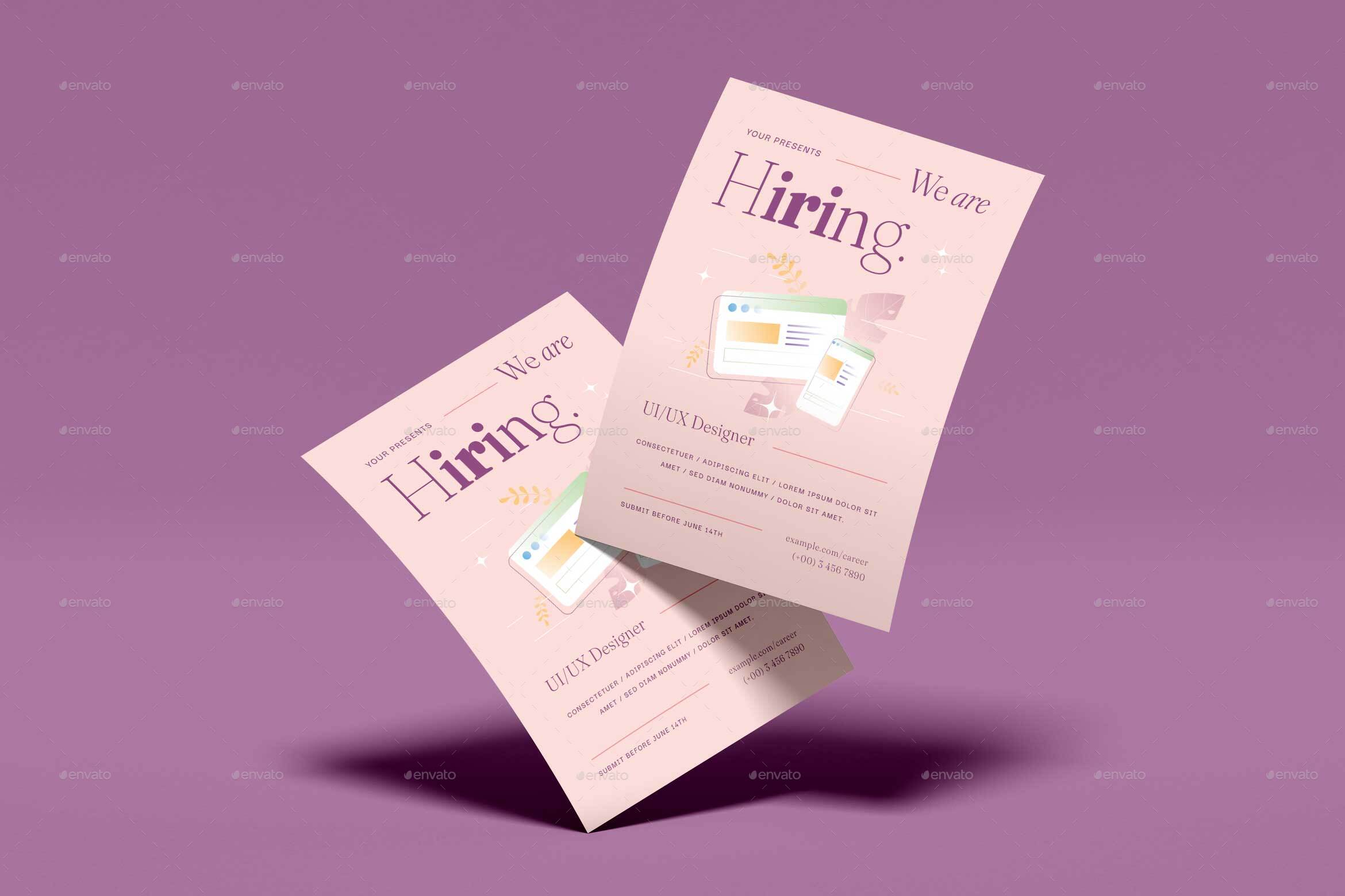 Creative Hiring Flyer Set, Print Templates | GraphicRiver