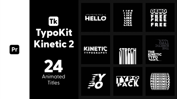 Typo Kit Kinetic V2 Titles for Premiere Pro, Premiere Pro Templates