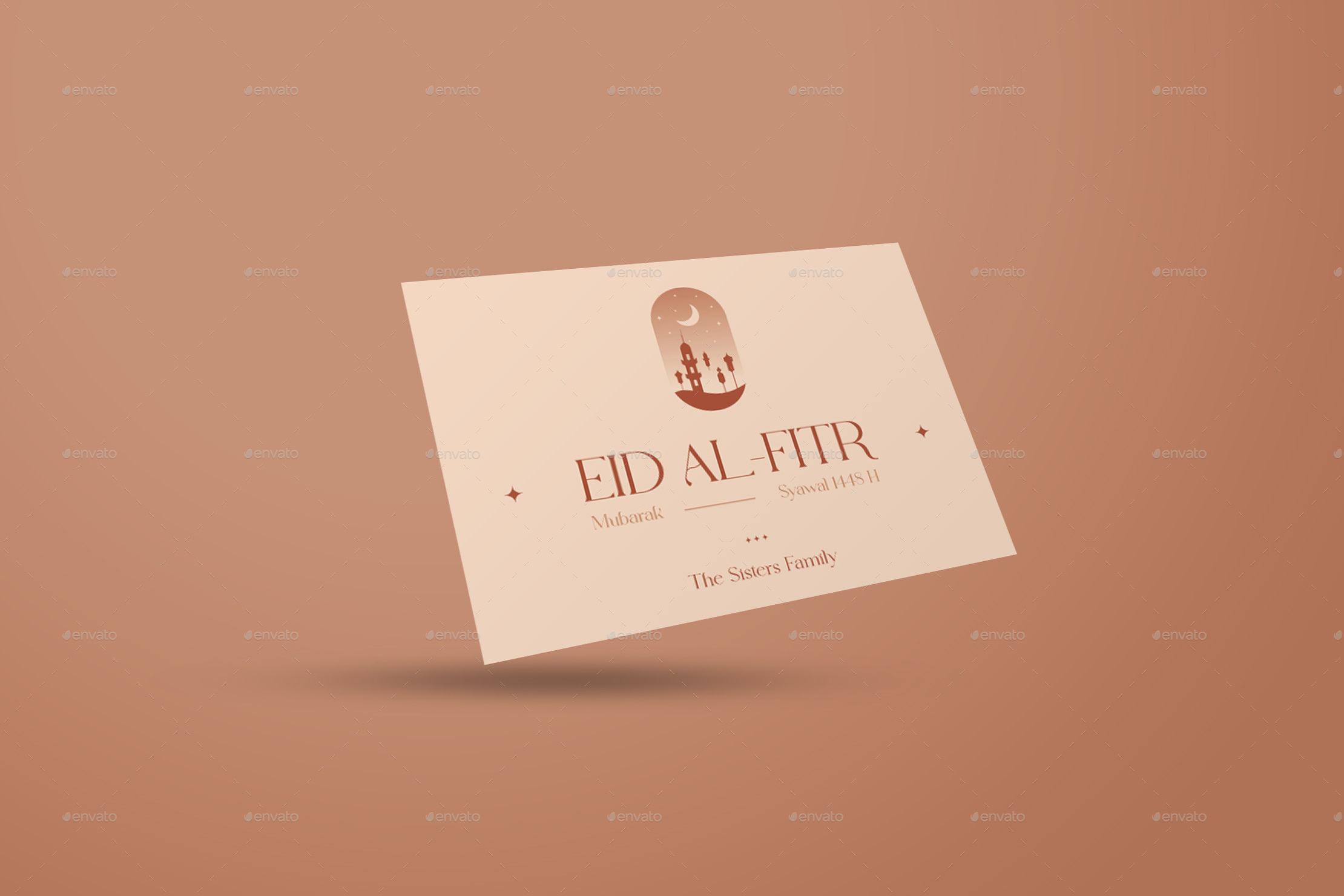 Eid Al-Fitr Mubarak Greeting Card, Print Templates | GraphicRiver