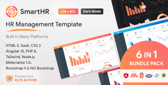SmartHR - HRMS, Payroll, and HR Project Management Admin Dashboard ...