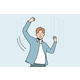Smiling Man Dance Celebrate Success, Vectors | GraphicRiver