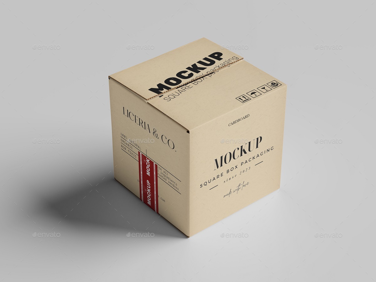 Square Carton Box Mockup, Graphics | GraphicRiver