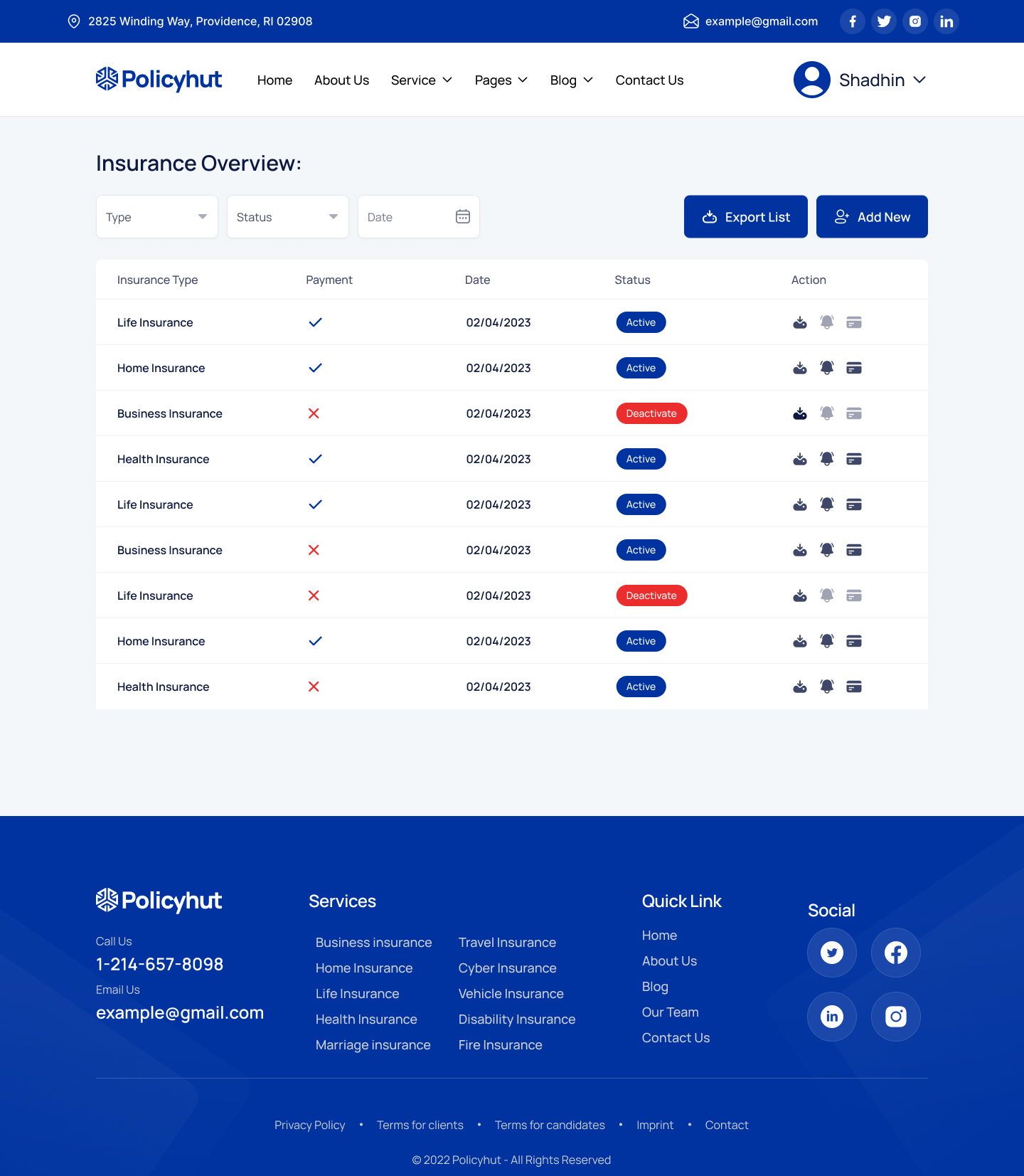 Policyhut - Insurance Company Figma Template by devsarray | ThemeForest
