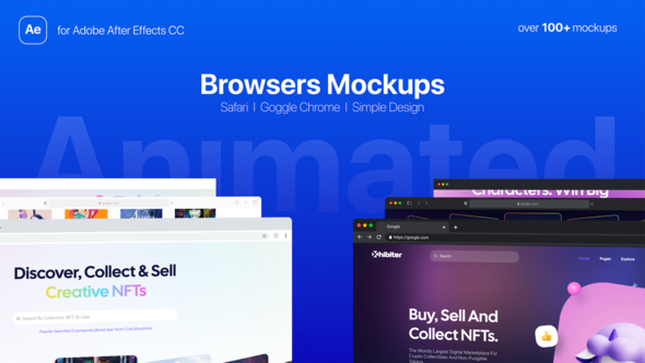 Animated Web Browsers Mockups, After Effects Project Files | VideoHive