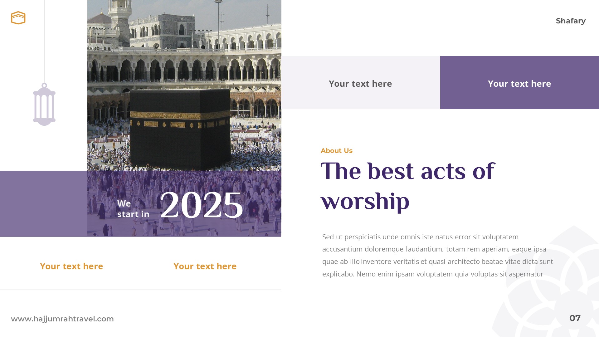 Shafary - Umrah & Hajj PowerPoint template, Presentation Templates