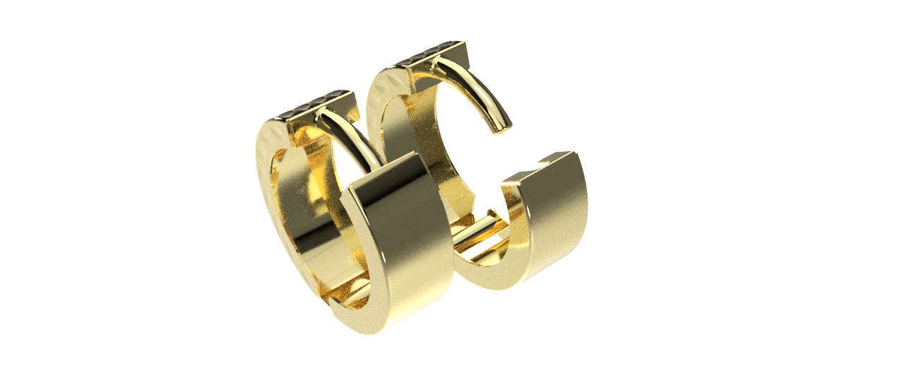 Gold Earrings 3D Model by 3DLog | 3DOcean