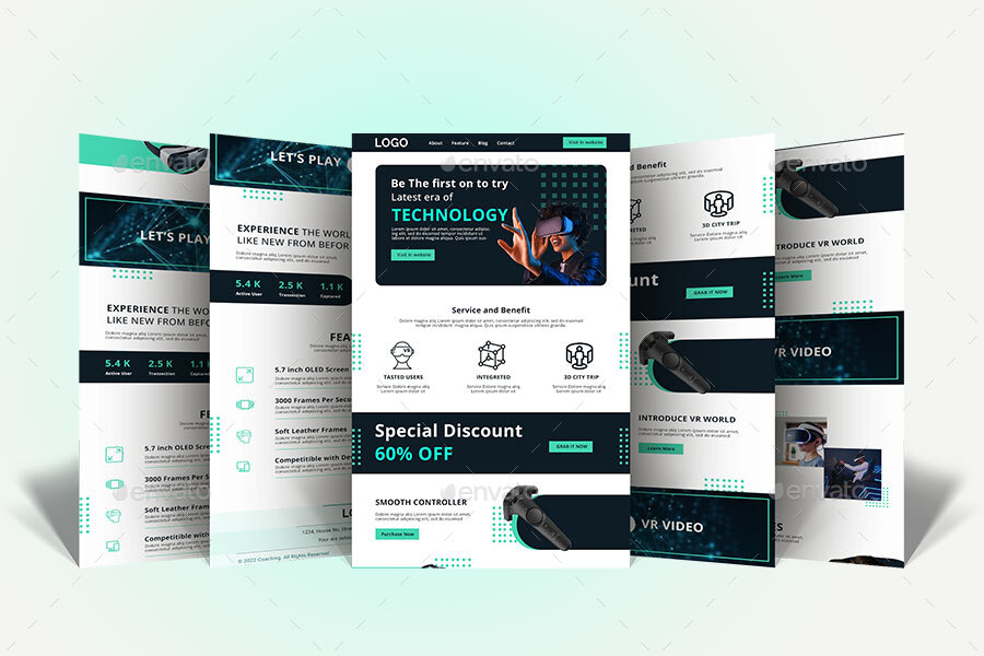 VR Email Newsletter PSD Template, Web Elements | GraphicRiver