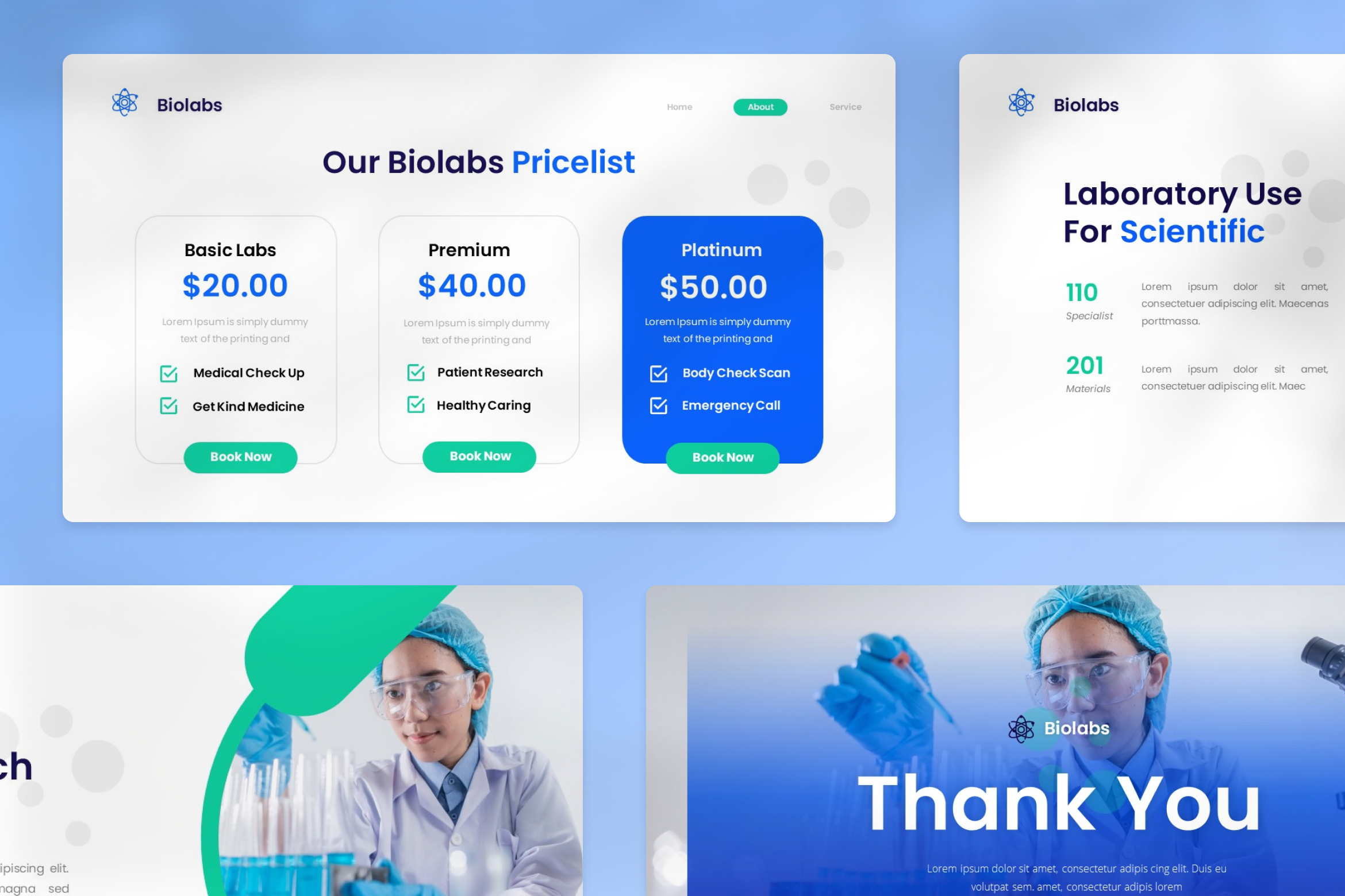 BioLabs - Laboratory _ Science Research Powerpoint, Presentation Templates
