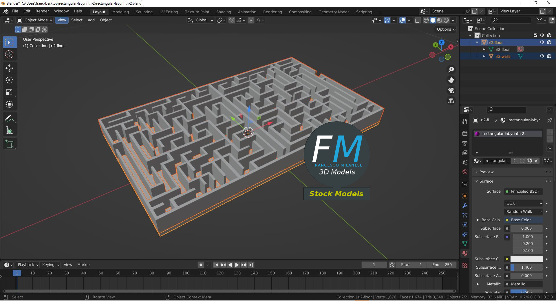 Rectangular labyrinth 2 by FrancescoMilanese85 | 3DOcean