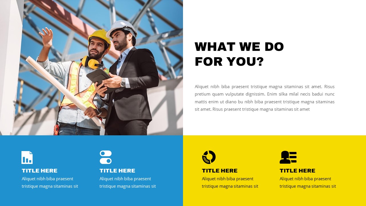 Professional Construction PowerPoint Template, Presentation Templates