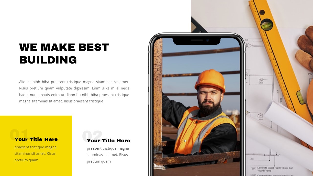Professional Construction PowerPoint Template, Presentation Templates