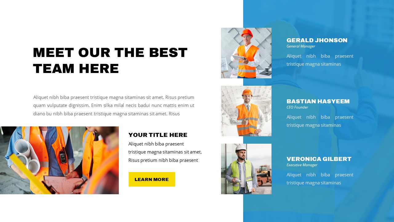 Professional Construction PowerPoint Template, Presentation Templates