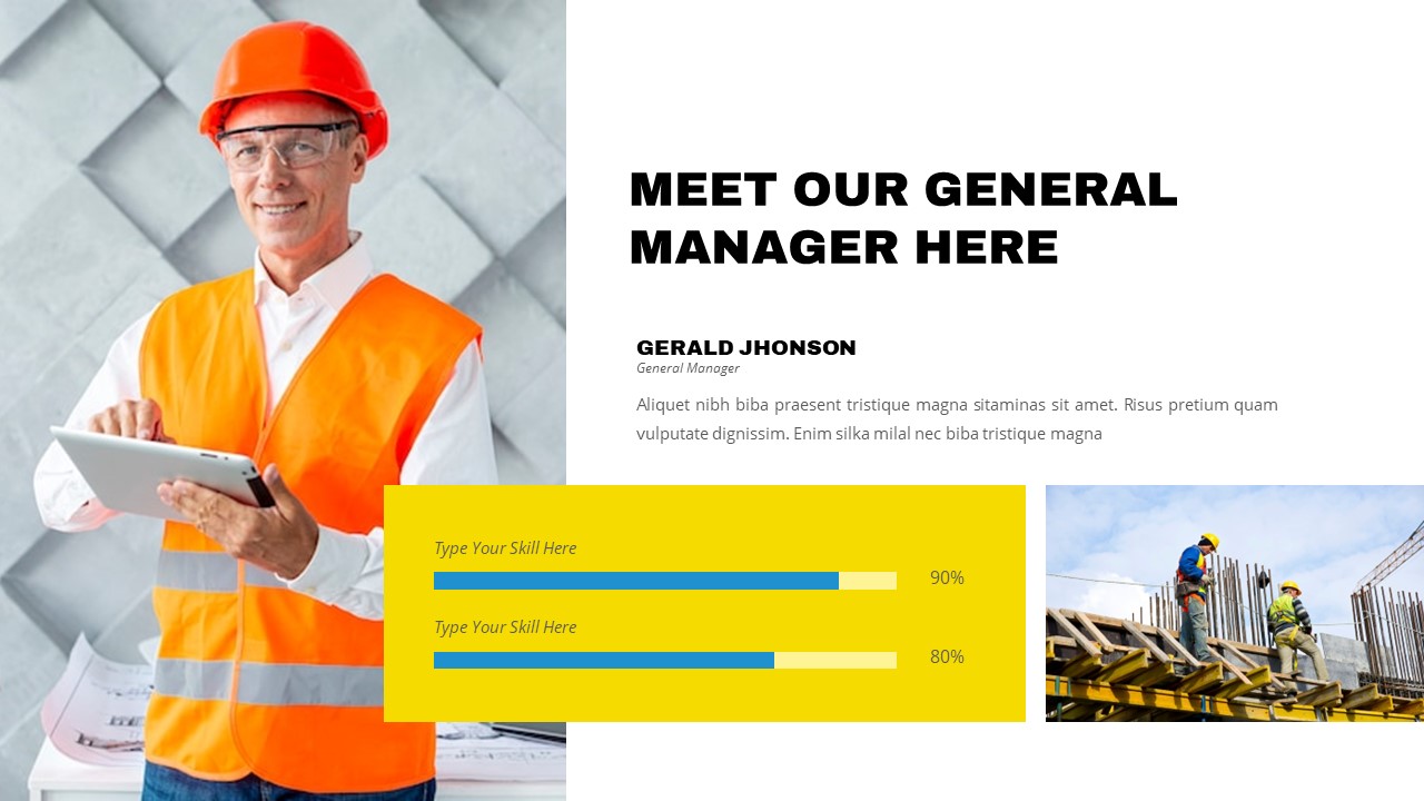 Professional Construction PowerPoint Template, Presentation Templates