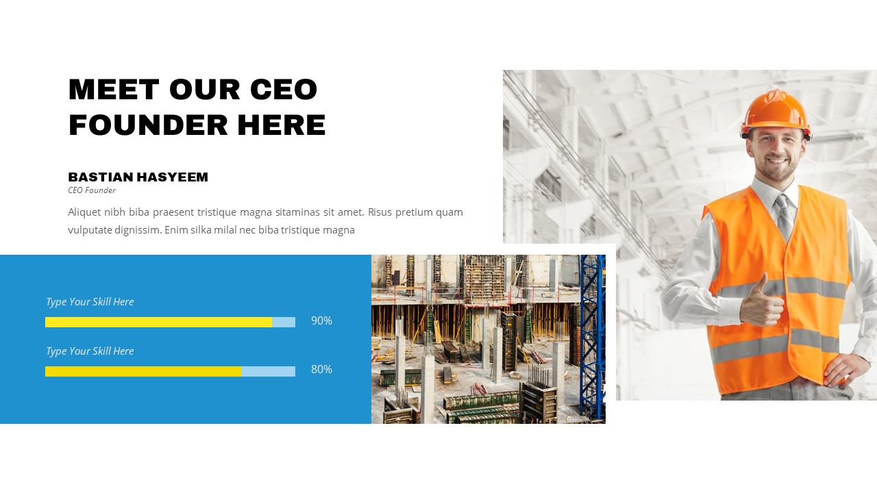Professional Construction PowerPoint Template, Presentation Templates