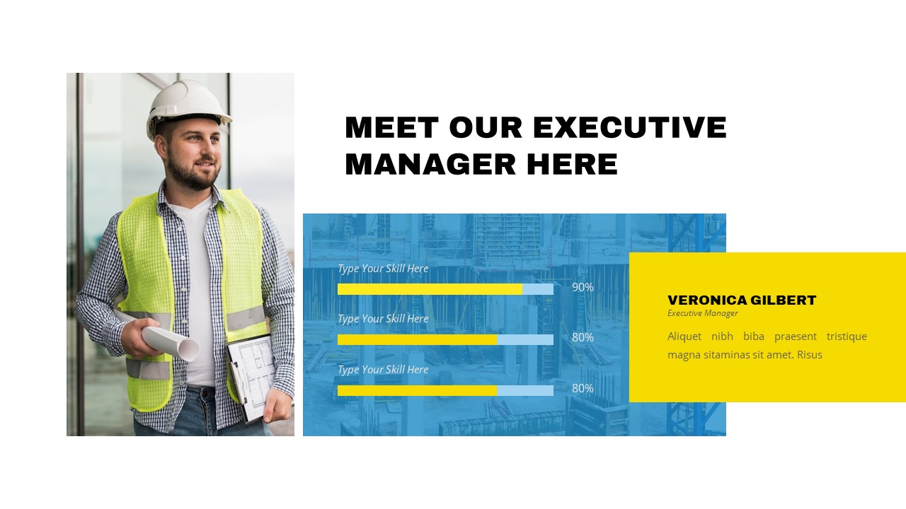 Professional Construction PowerPoint Template, Presentation Templates