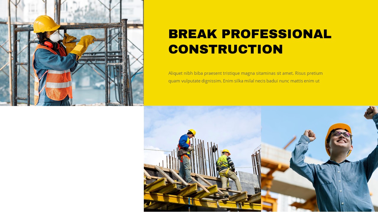 Professional Construction PowerPoint Template, Presentation Templates